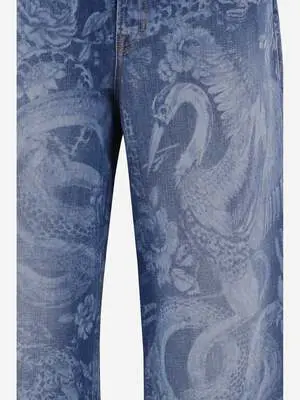 Just Cavalli Printed Cotton Jeans