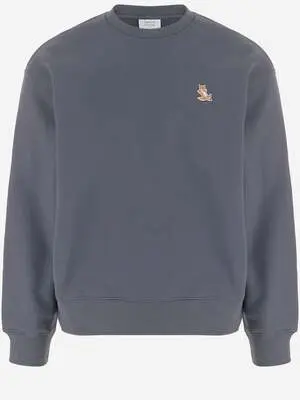 Maison Kitsuné Cotton Sweatshirt With Logo Detail - Grey