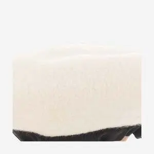 PATOU Wool Beanie With Grosgrain Bow - Ivory