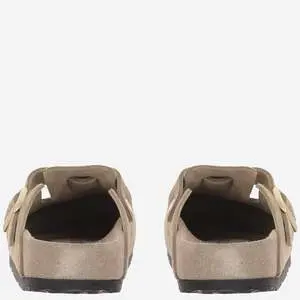 BIRKENSTOCK Boston Suede Clogs - Taupe