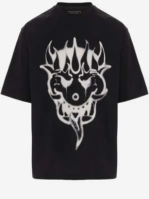 Y3 Cotton T Shirt With Logo - Black