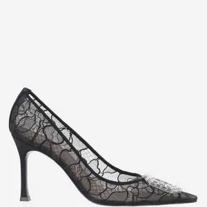 Amina Muaddi Camelia Lace Pumps - Black