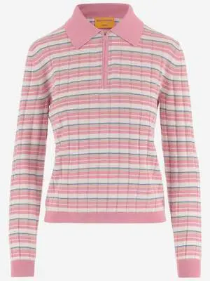 Guest In Residence Striped Silk And Linen Sweater