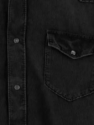 ALESSANDRO GHERARDI Ribbed Cotton Shirt With Pockets - Black