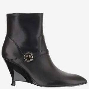 Pinko Gwen Leather Ankle Boots