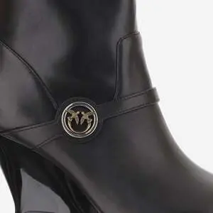 Pinko Gwen Leather Ankle Boots