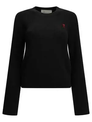 AMI Paris De Coeur' Crew Neck Sweater - Black