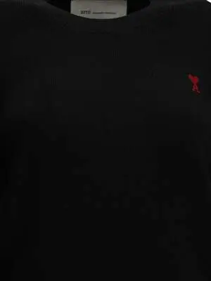 AMI Paris De Coeur' Crew Neck Sweater - Black
