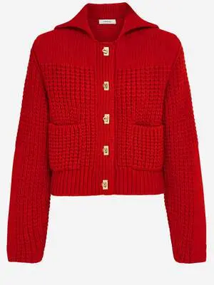 FERRAGAMO Wool And Cashmere Cardigan - Red