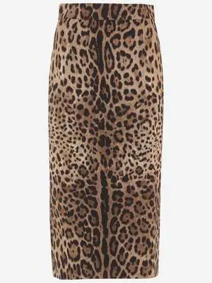 Dolce & Gabbana Stretch Viscose Skirt With Animal Print