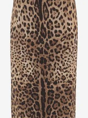 Dolce & Gabbana Stretch Viscose Skirt With Animal Print