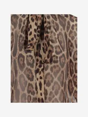 Dolce & Gabbana Georgette Shirt With Animal Print