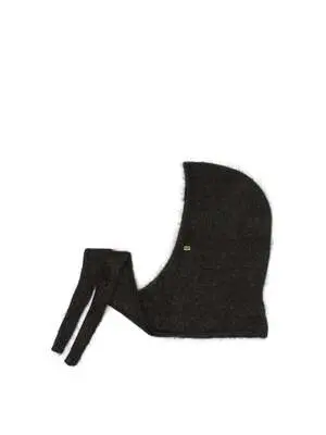 GANNI Mohair Balaclava - Brown