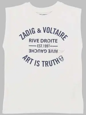 Zadig&Voltaire T Shirt Senza Maniche Con Stampa Logo - White