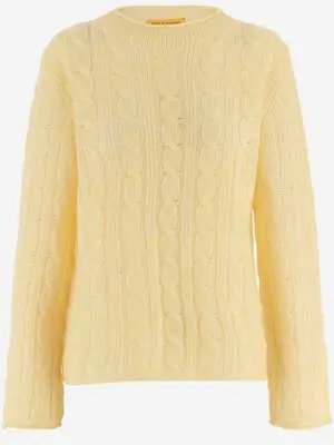 Guest In Residence Cable Knit Sweater In Wool Blend