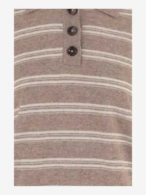 THE GARMENT Wool And Cashmere T Shirt With Striped Pattern