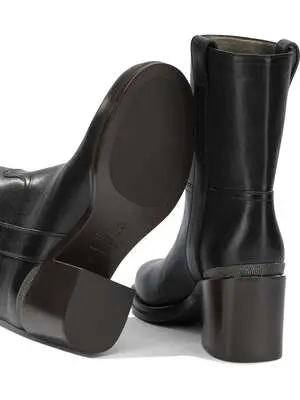 Brunello Cucinelli Leather Pull On Ankle Boots