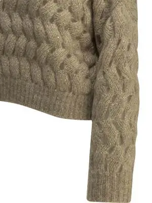 Brunello Cucinelli Dazzling Zigzag Cables' Crew Neck Sweater
