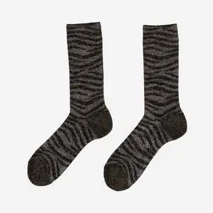 ANT45 Stretch Cotton Blend Socks With Animal Print - Grey