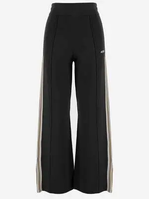 AUTRY Viscose Blend Pants With Logo - Black