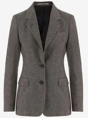 Tagliatore Wool Blend Jacket With Herringbone Pattern