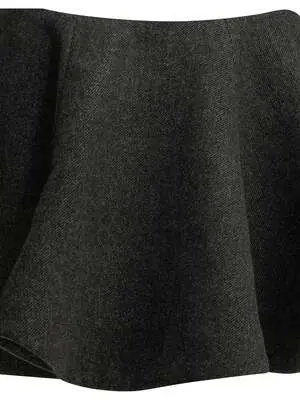 GANNI Flared Wool Miniskirt
