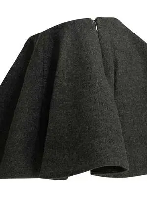 GANNI Flared Wool Miniskirt