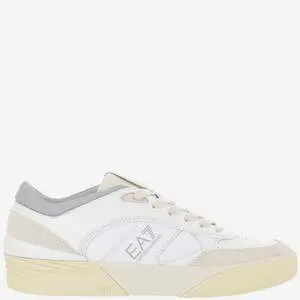 EA7 Otg Pride Luxe Leather Sneakers With Suede Accents