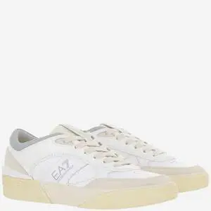 EA7 Otg Pride Luxe Leather Sneakers With Suede Accents
