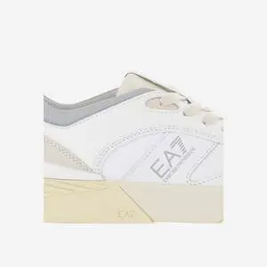 EA7 Otg Pride Luxe Leather Sneakers With Suede Accents