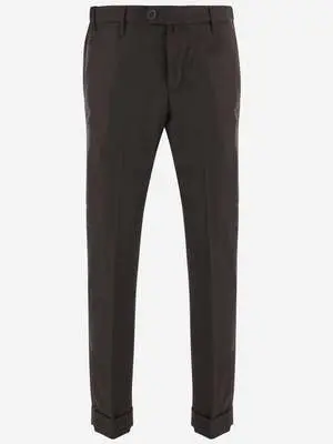 JACOB COHЁN Stretch Wool Pants - Dark Brown