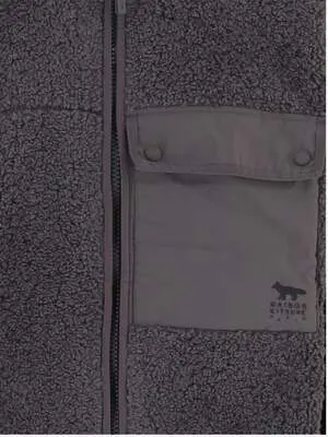 Maison Kitsuné Fleece Jacket With Front Pocket - Grey