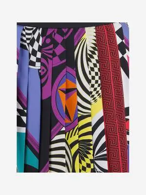 Versace Pleated Silk Twill Mini Skirt