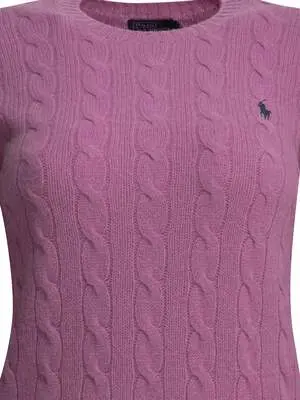 Polo Ralph Lauren Crew Neck Sweater With Logo - Fuchsia