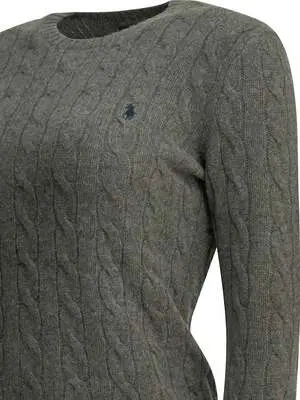 Polo Ralph Lauren Crew Neck Sweater With Logo - Grey