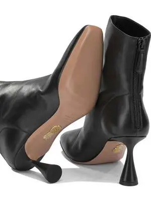 AQUAZZURA Amore 75 Mm' Ankle Boots With Zipper - Black