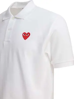 Play Comme Des Garcon Red Emblem' Button Down Polo Shirt