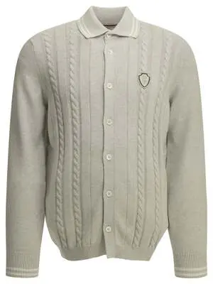 Brunello Cucinelli Cardigan With Logo - Grey