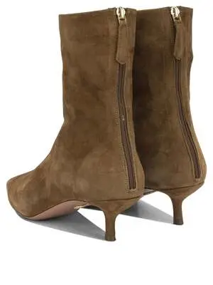 AQUAZZURA Montmartre 50 Mm' Ankle Boots With Zipper - Brown
