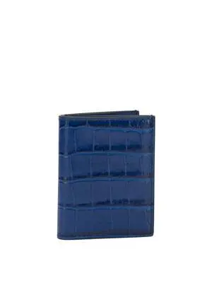TOM FORD Foldable Crocodile Print Cardholder - Blue
