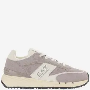 EA7 Leather Sneakers With Logo