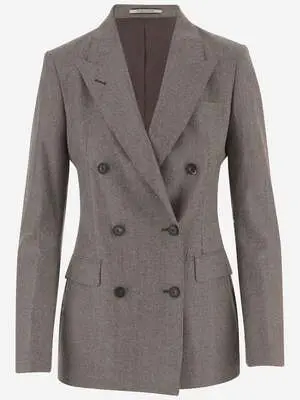 Tagliatore Double Breasted Wool Jacket With Peak Lavel