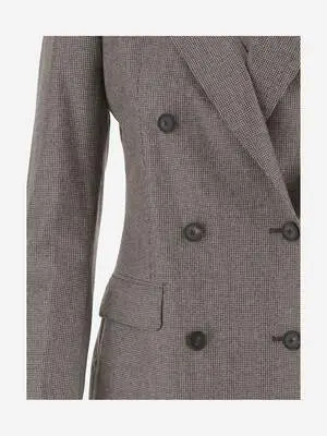 Tagliatore Double Breasted Wool Jacket With Peak Lavel