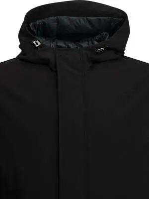 Herno Long Down Jacket In Stretch Twill
