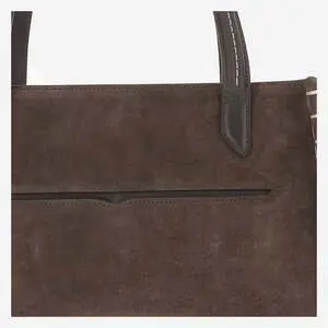 JW Anderson Elongated Loafer Cabas Suede Bag - Brown