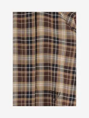 PATOU Cotton Blouse With Check Pattern And Tied Sleeves - Multi