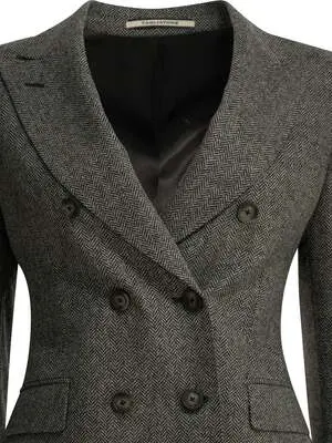Tagliatore Double Breasted Herringbone Blazer