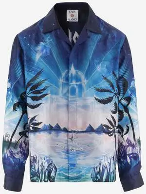 Casablanca Silk Shirt With Graphic Print - Multi