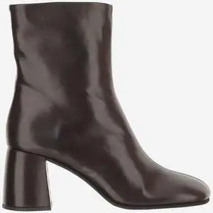 POEVE Leather Ankle Boots - Brown