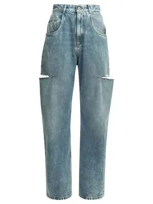 MAISON MARGIELA Ripped Wide Leg Jeans - Blue